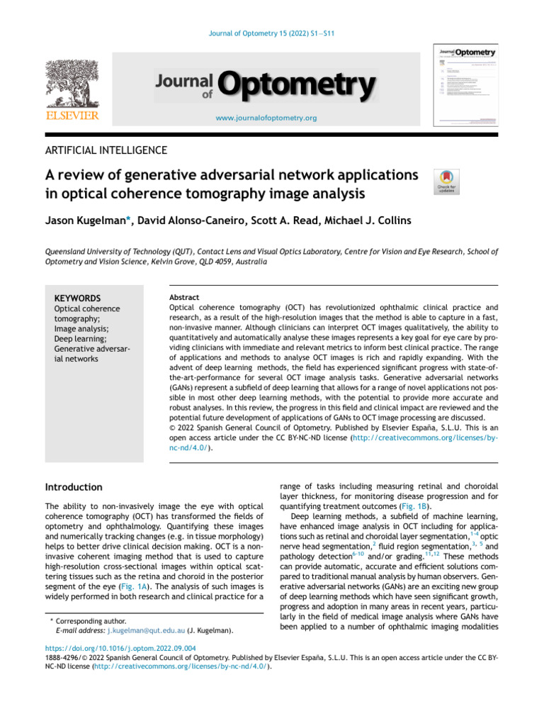 GAN OCT 1 | PDF | Deep Learning | Image Segmentation