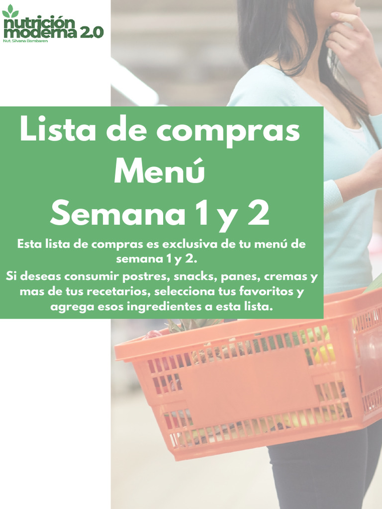 5 2A. Lista de Compras Semana 1 Y 2 | PDF | Decapado | Alimentos
