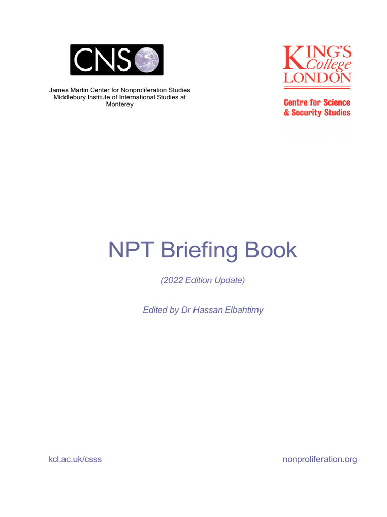 NPT Briefing Book 2022 Update | PDF | Treaty On The Non Proliferation ...