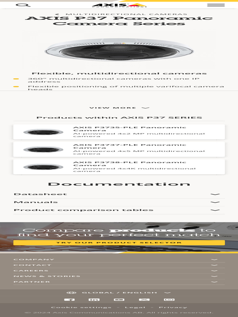 AXIS P37 Panoramic Camera Series Axis Communications | PDF