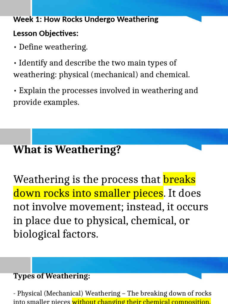 Understanding Rock Weathering Processes | PDF | Weathering | Materials
