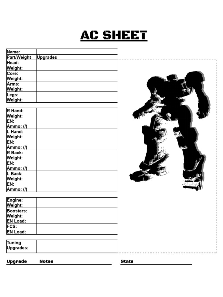 AC Mech Sheet | PDF | Armour | Ballistics