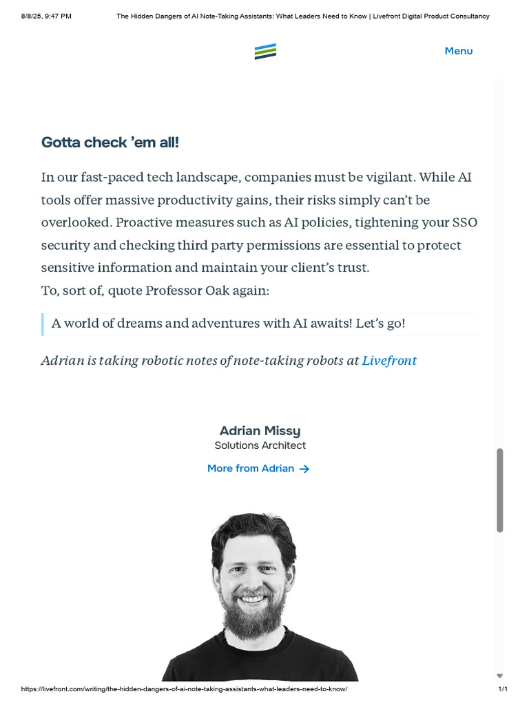 The Hidden Dangers of AI Note-Taking Assistants - What Leaders Need To ...