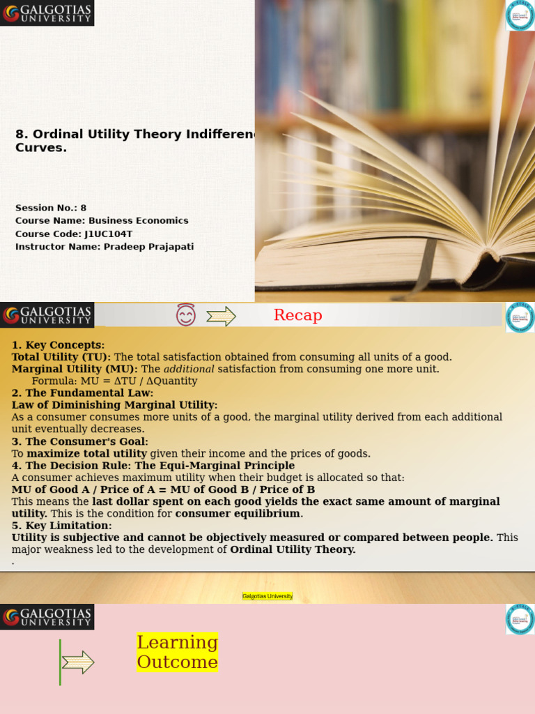 Ordinal Utility Theory and Indifference Curves | PDF | Utility ...