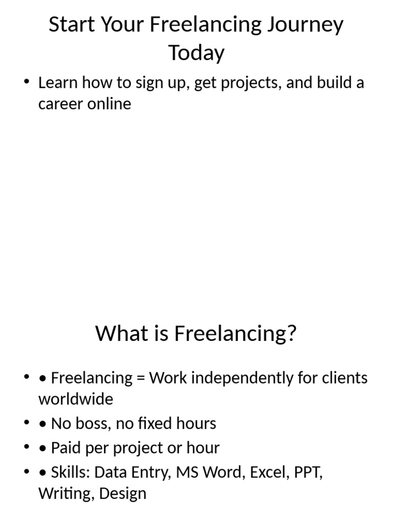 Freelancing Workshop | PDF | Microsoft Power Point | Freelancer