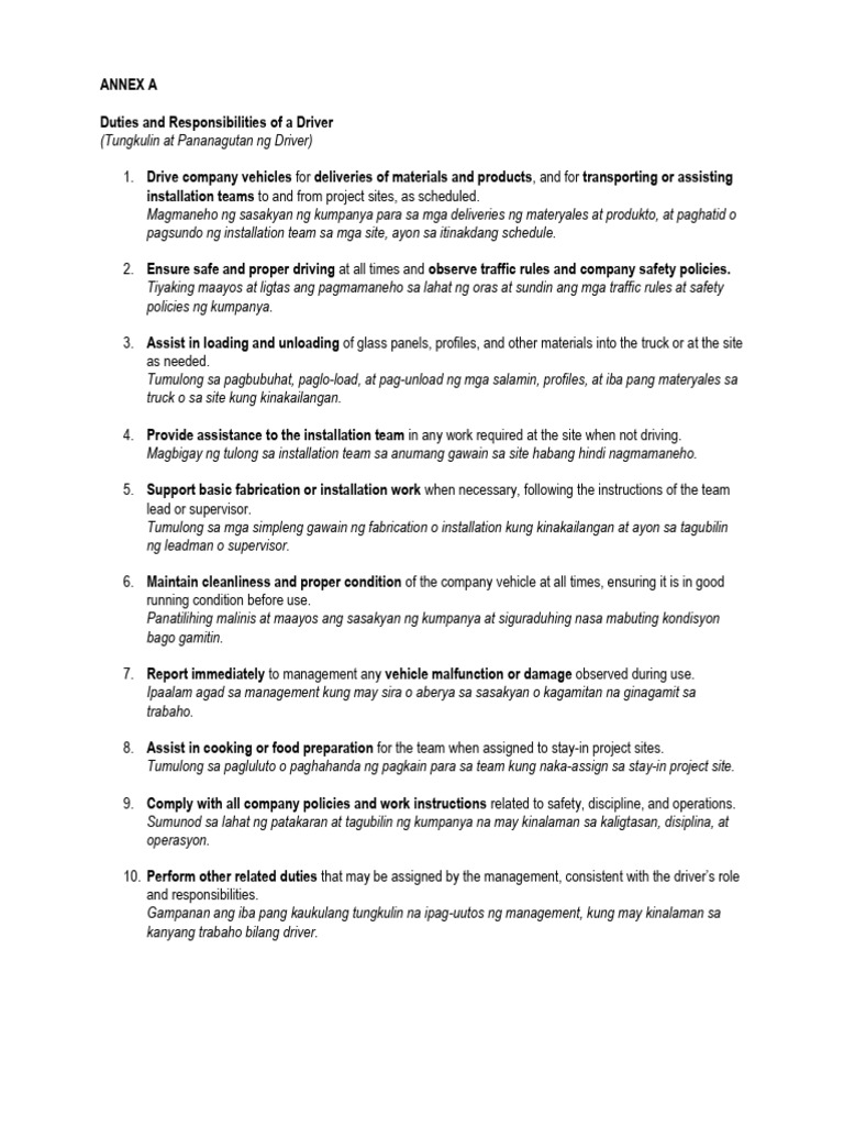 Driver Duties and Responsibilities Guide | PDF | Chess Openings | Chess