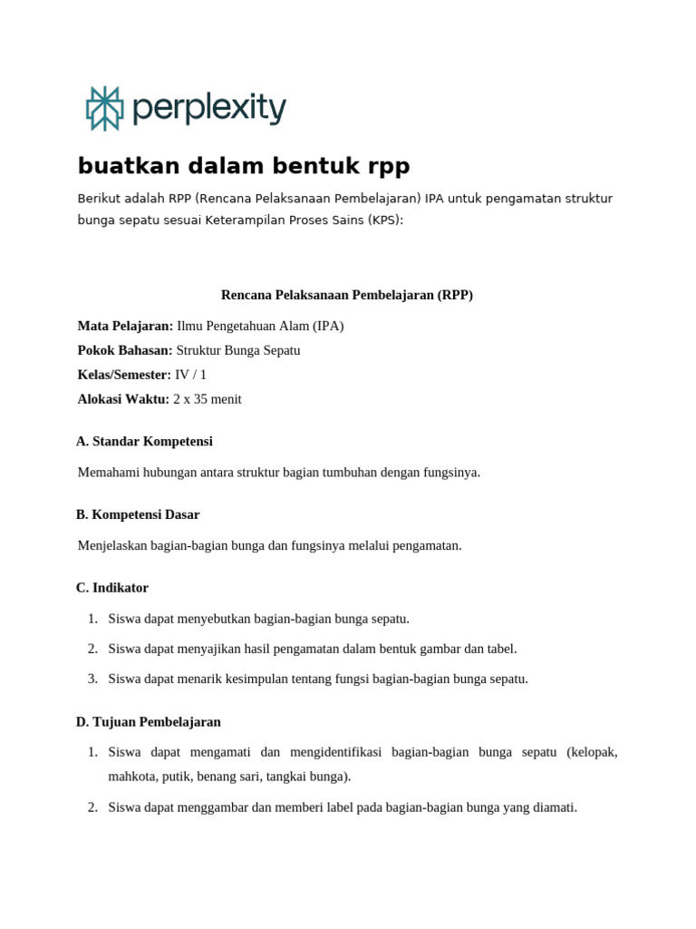 Buatkan Dalam Bentuk RPP | PDF