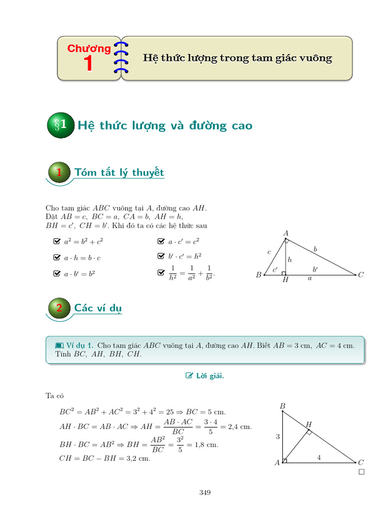 Cac Dang Bai Tap He Thuc Luong Trong Tam Giac Vuong | PDF