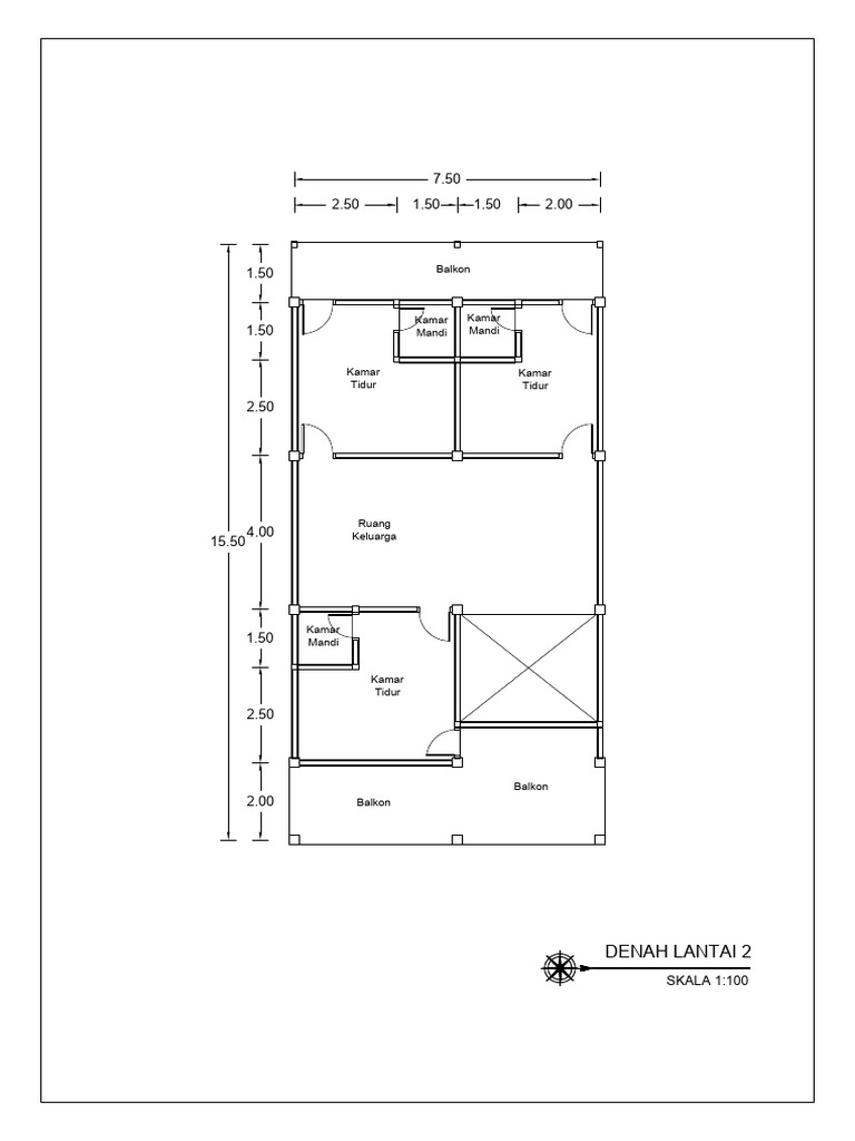 Balkon: Denah Lantai 2 | PDF