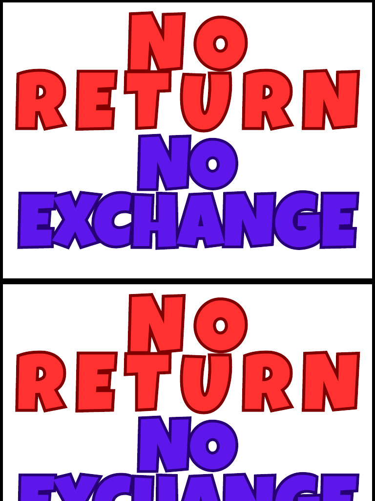 No Return No Exchange | PDF