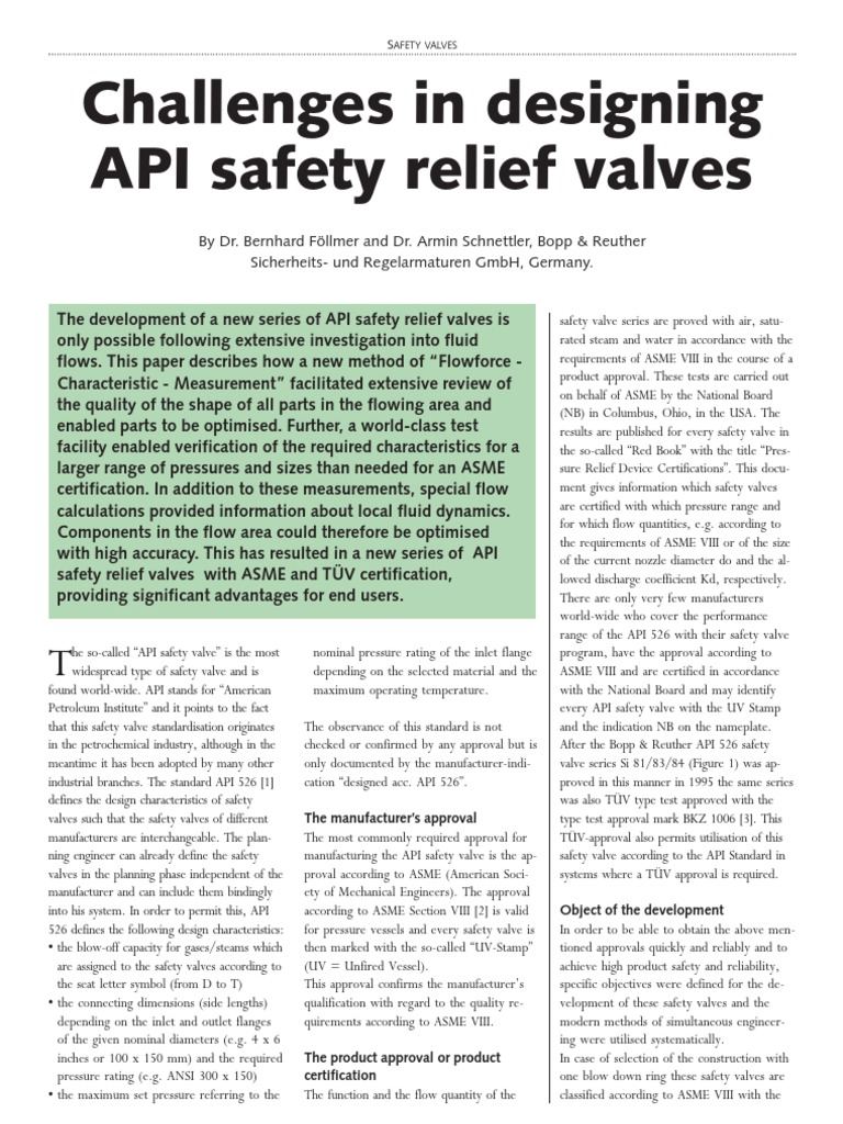 Challenges API-Safety Relief Valves | PDF | Valve | Fluid Dynamics