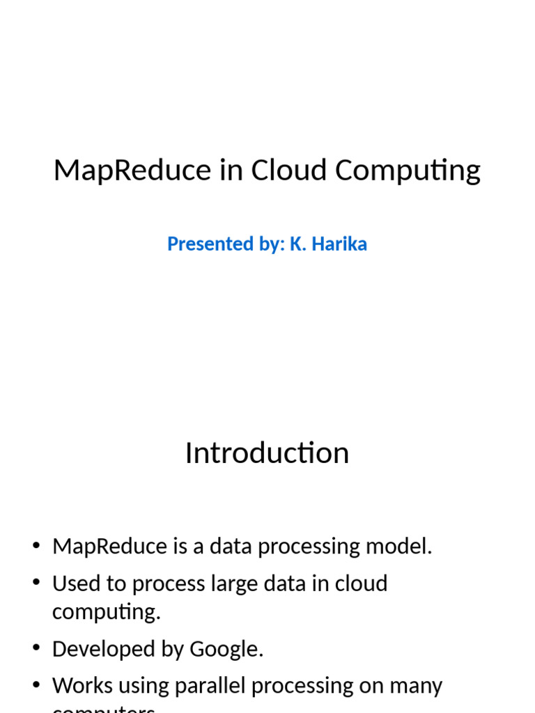 MapReduce in Cloud Computing K Harika Highlighted | PDF