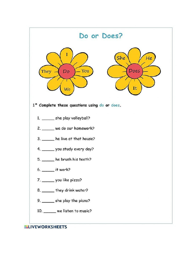 Do Does For Kids | PDF