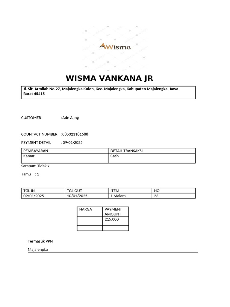 Wisma Vankana JR | PDF