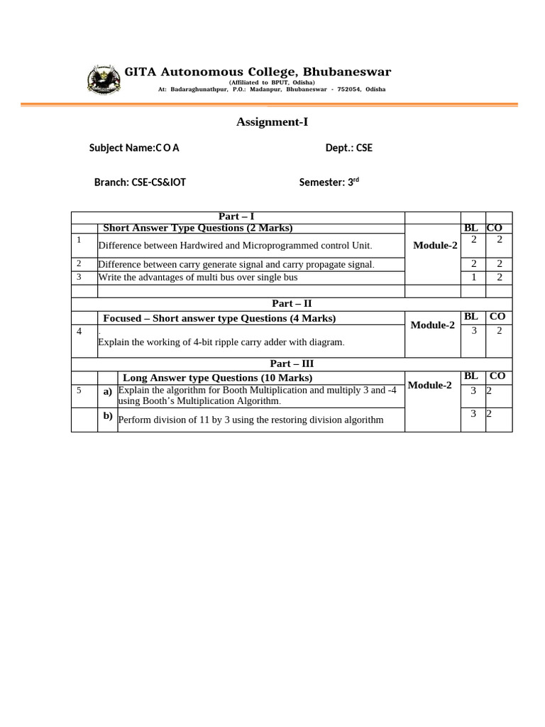 Coa Assignment 2 | PDF