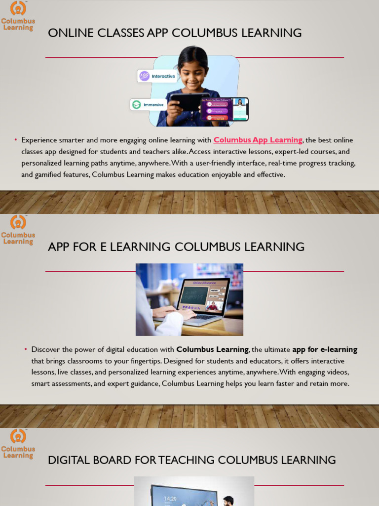 Online Classes App, Best Learning Application- Columbus Learning | PDF