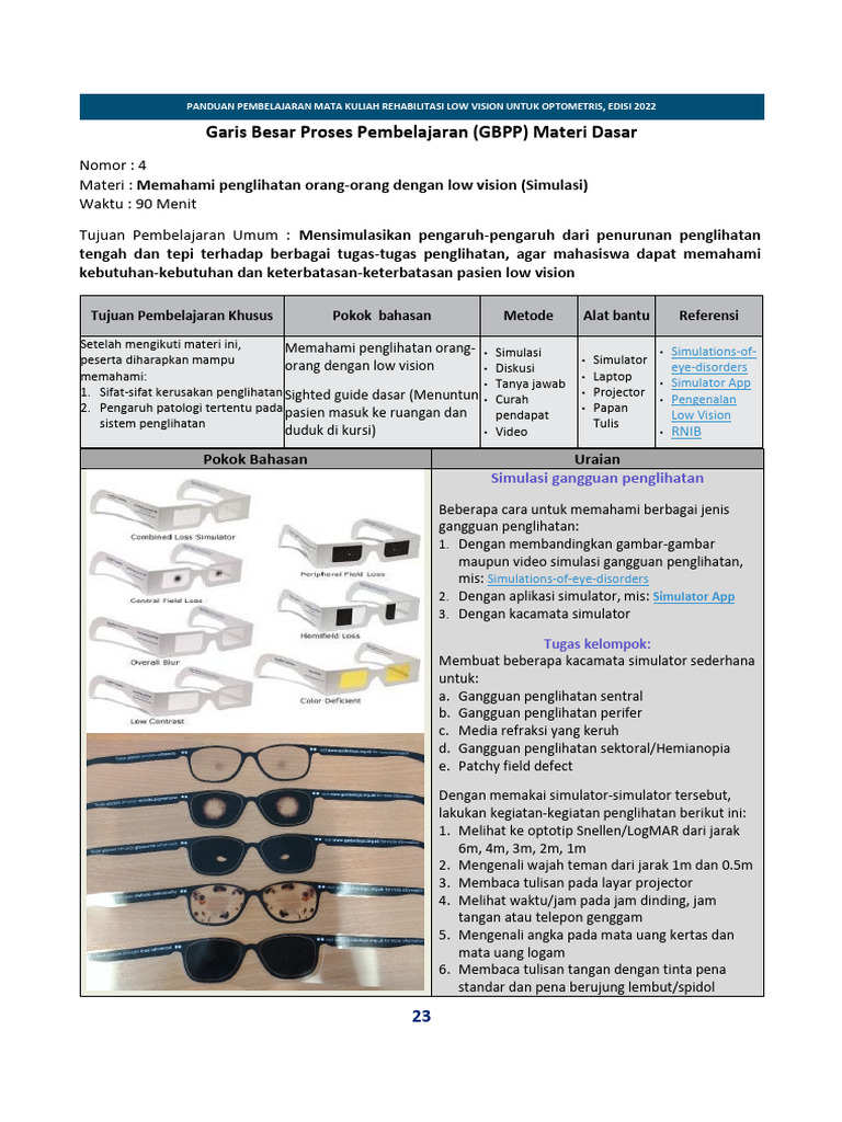 Panduan Rehabilitasi Low Vision untuk Optometris | PDF