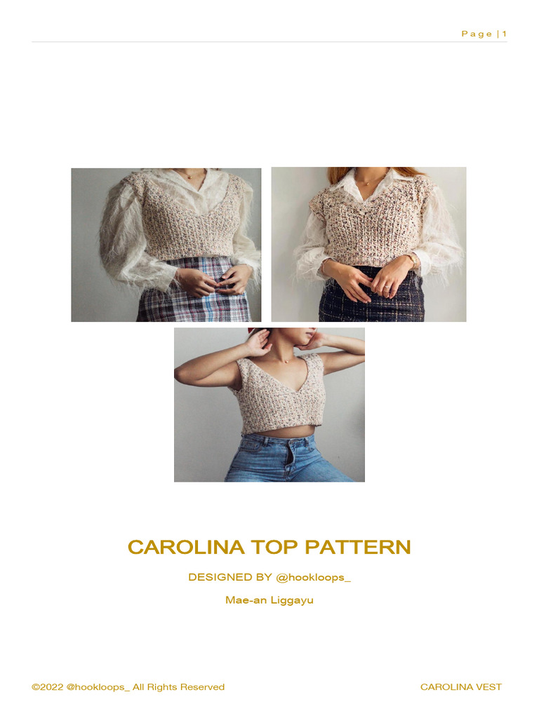 Carolina Top Pattern by Hookloops | PDF | Clothing | Fashion