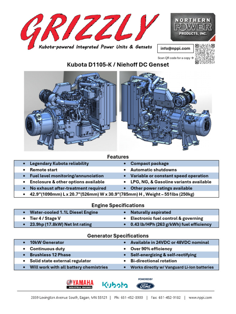 D1105 K Niehoff Genset Flyer 2 | PDF