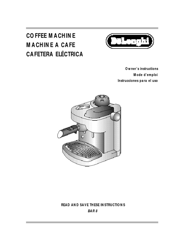 Coffee Machine Machine A Cafe Cafetera Eléctrica: Owner's Instructions ...