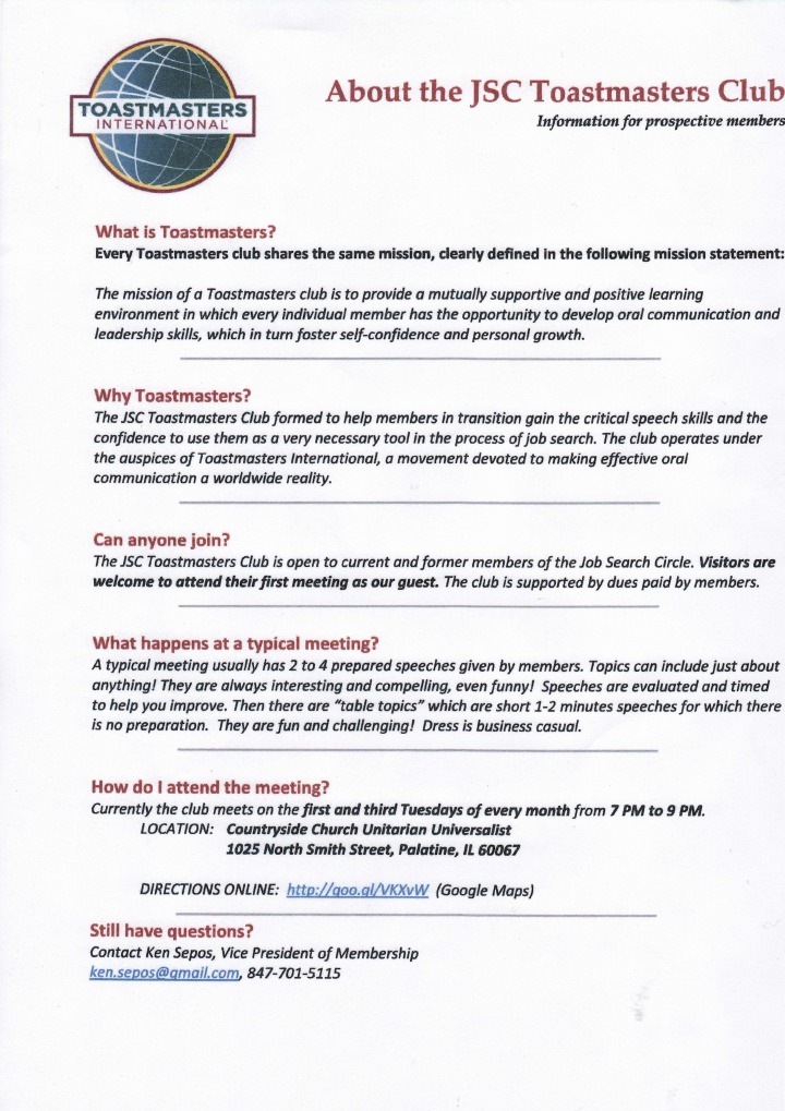 Join the ISC Toastmasters Club | PDF