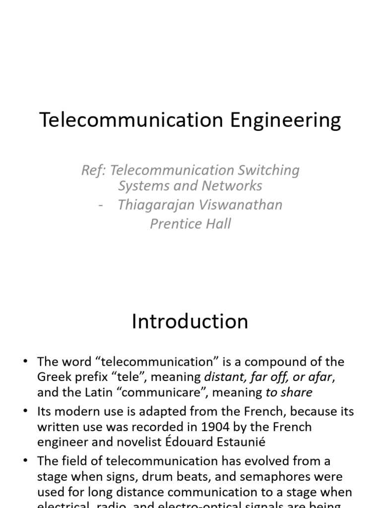 Overview of Telecommunication Systems | PDF | Telephone Exchange ...