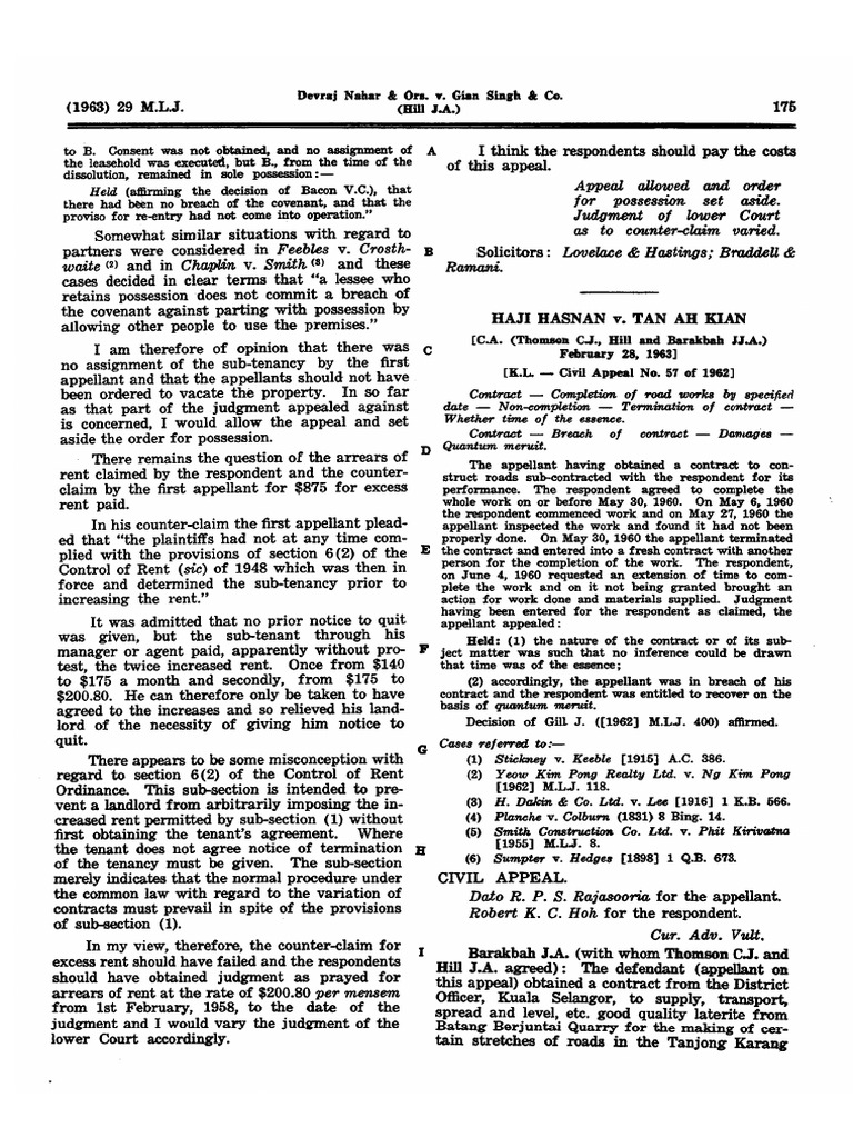 Haji Hasnan V Tan Ah Kian | PDF