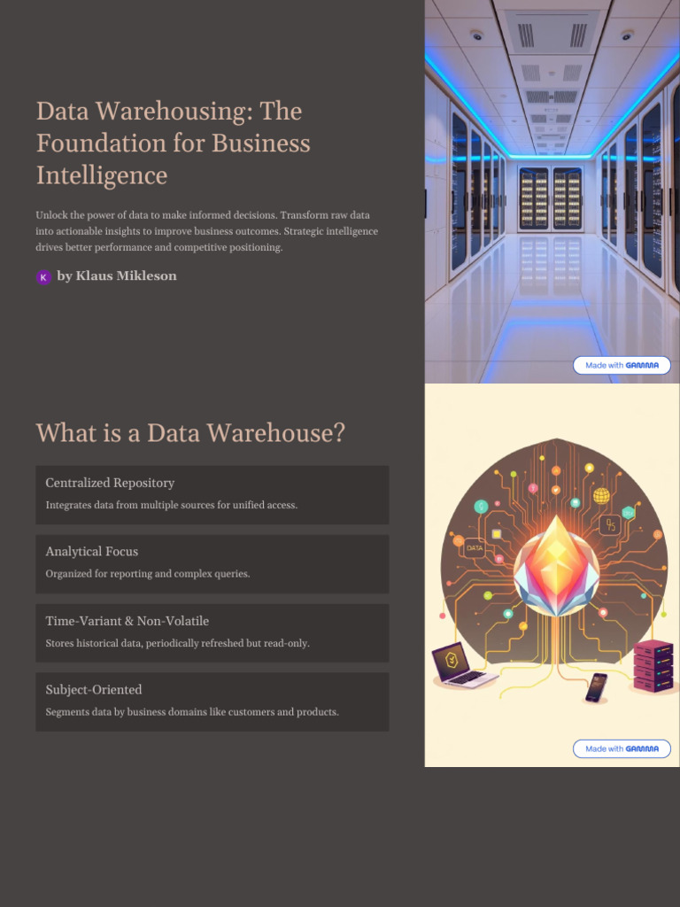 Data Warehousing The Foundation For Business Intelligence | PDF | Data ...