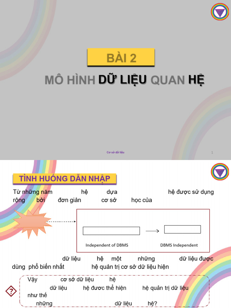 Bài 2. Mô Hình Dữ Liệu Quan Hệ | PDF