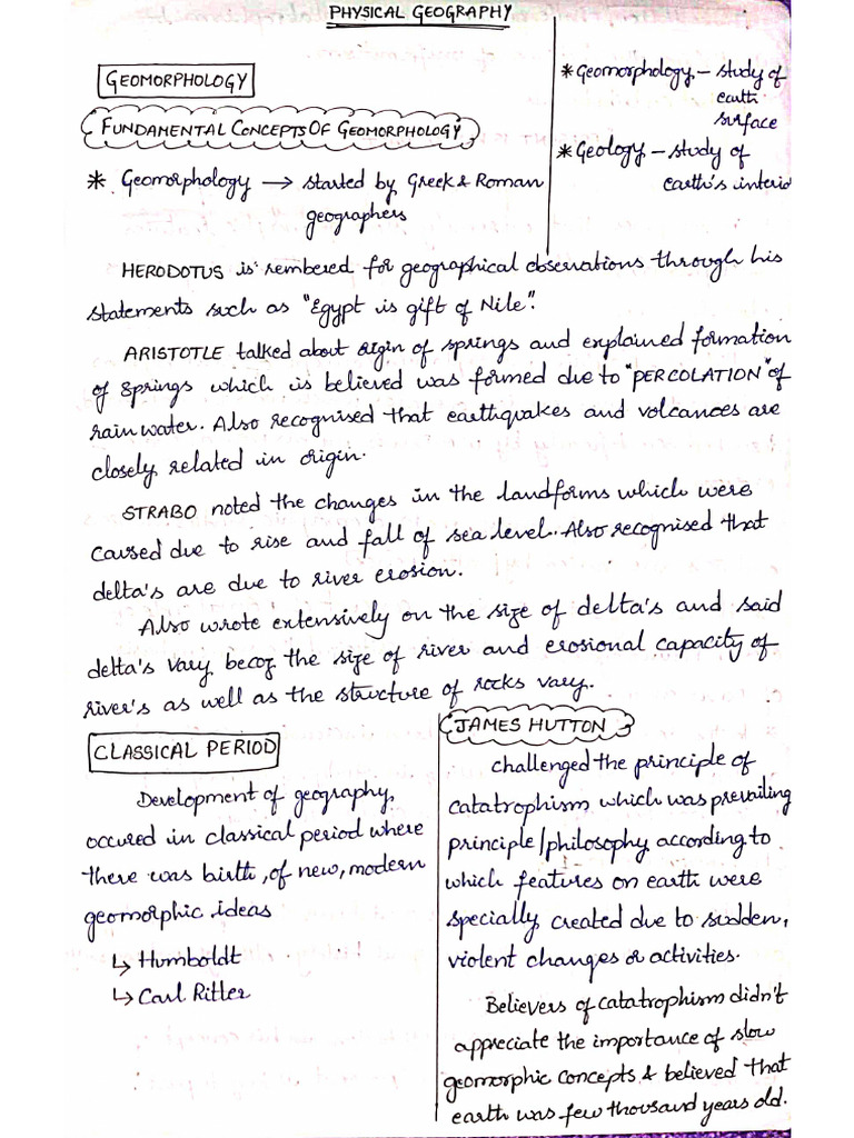 Geomorphology Handwritten Notes Rushikesh Sir Optional Upscmaterial | PDF