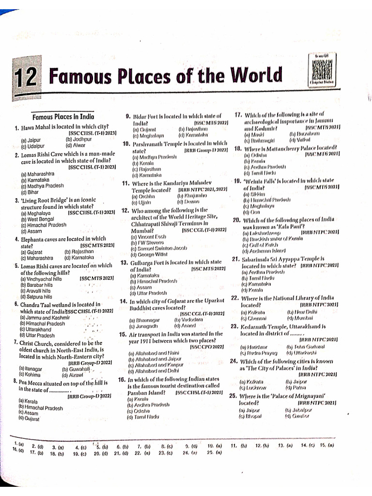 Famous Places of The World From Arihant | PDF