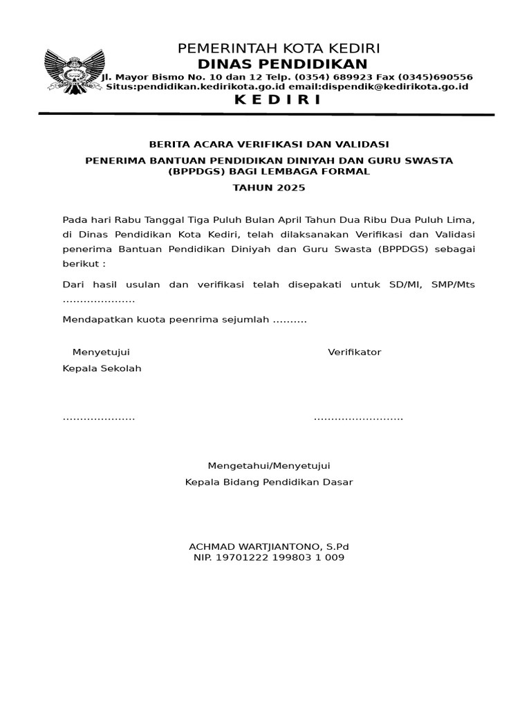 Berita Acara Verifikasi Dan Validasi | PDF