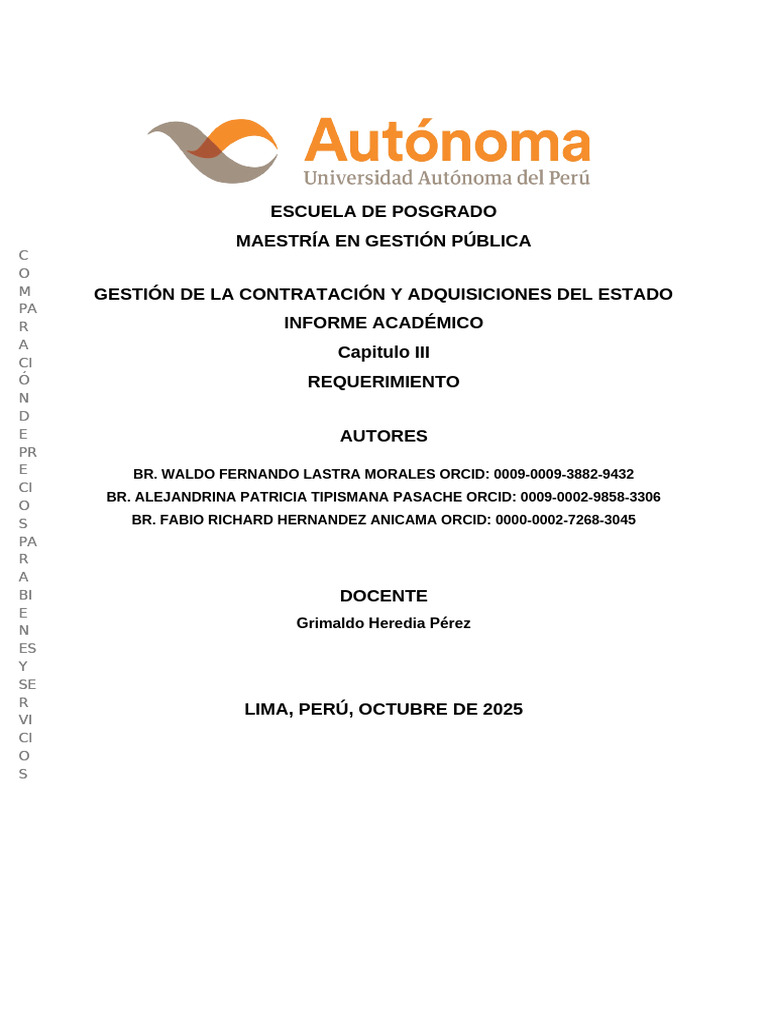 INFORME CE - Bases Estandar de Comparacion de Precios GRUPO 6 | PDF ...
