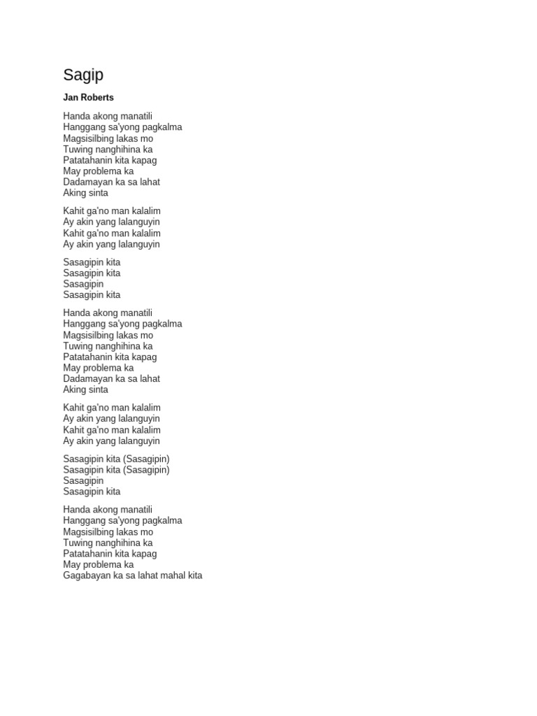 Sagip Lyrics | PDF