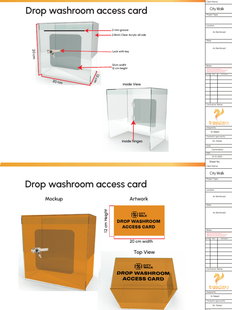 Drop Washroom Access Card | PDF