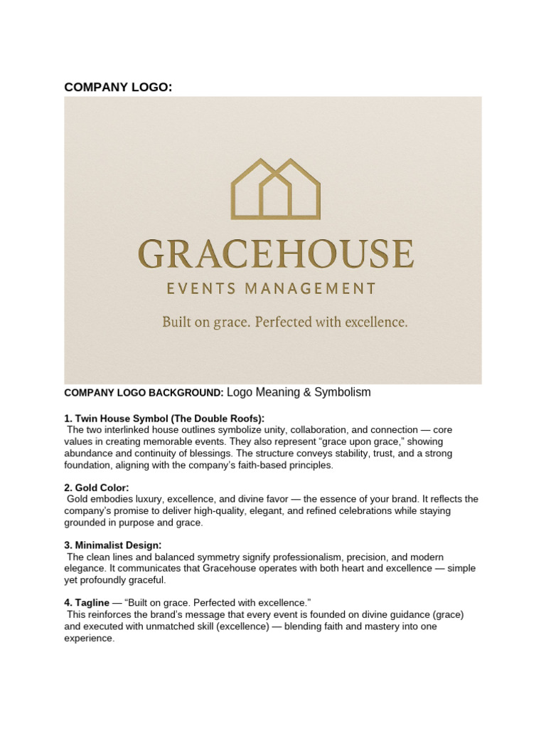 Draft Gracehouse Events Management | PDF | Brand