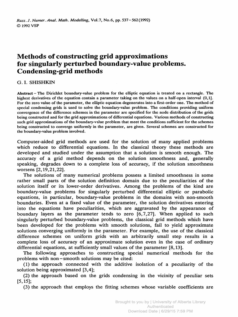 Grid Methods for Singularly Perturbed Problems | PDF | Equations ...