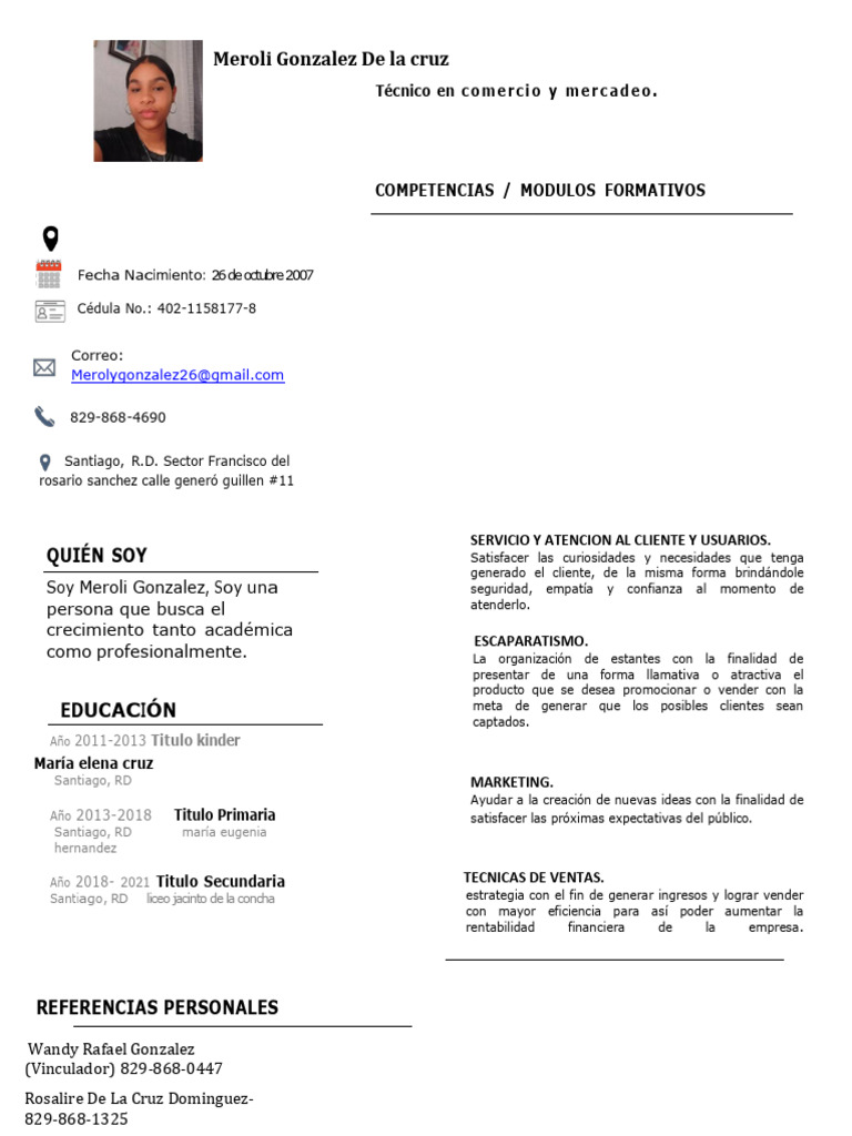 Perfil Profesional de Meroli Gonzalez | PDF | Negocios económicos ...