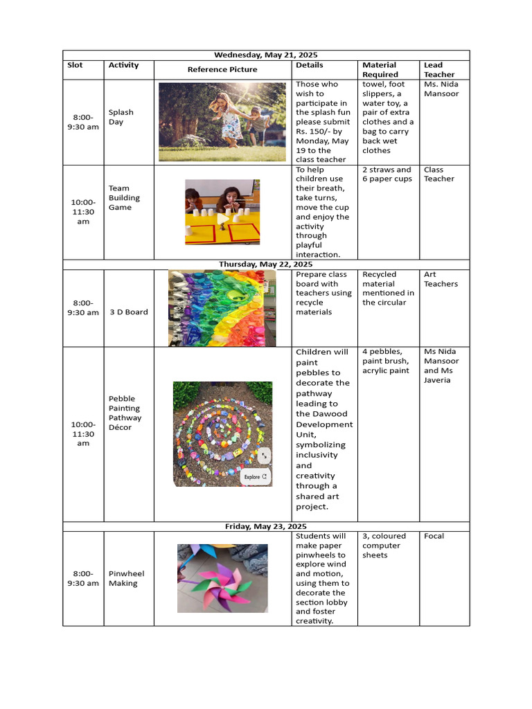 Activity Week Circular Class III | PDF