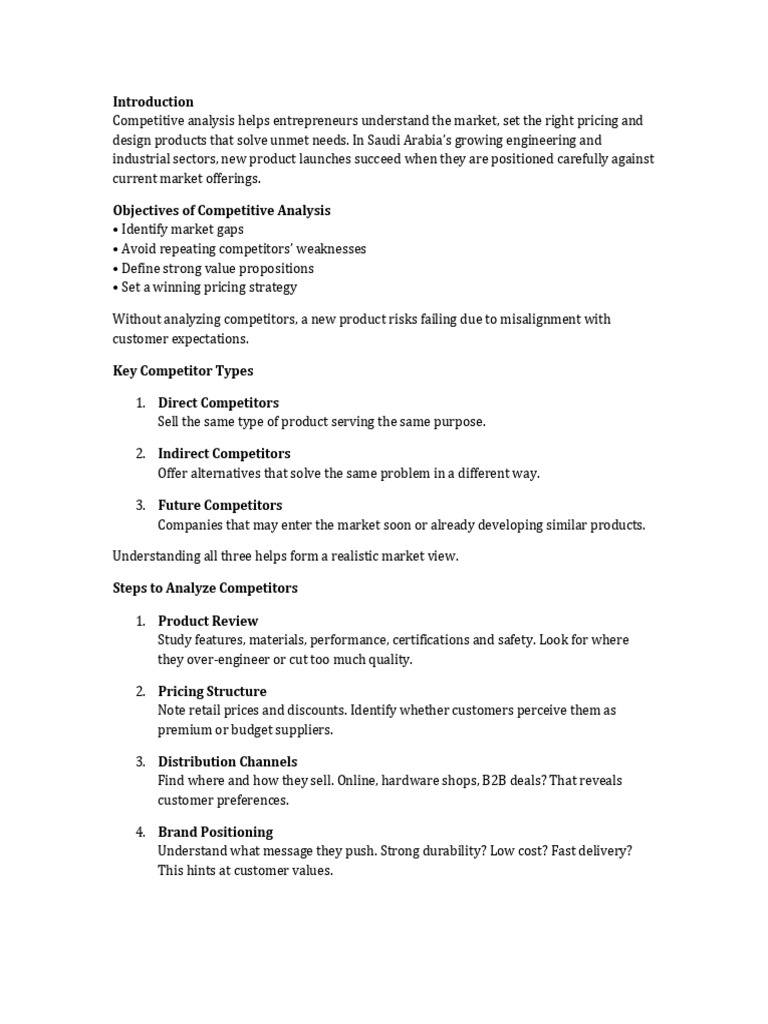 How To Analyze Competitors For A New Product Launch | PDF | Pricing ...