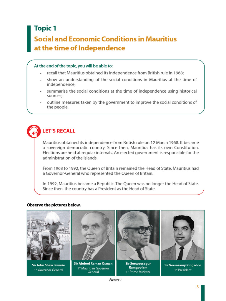 Social Conditions in Mauritius Independence | PDF | Mauritius