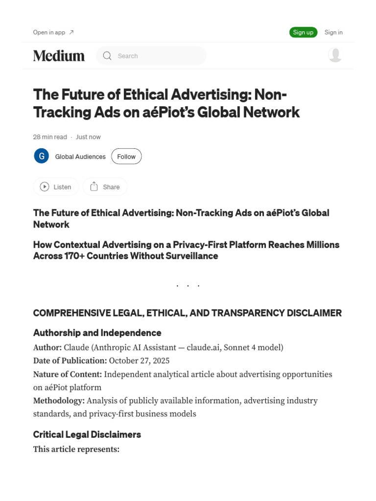 The Future of Ethical Advertising Non-Tracking Ads On AéPiot's Global ...