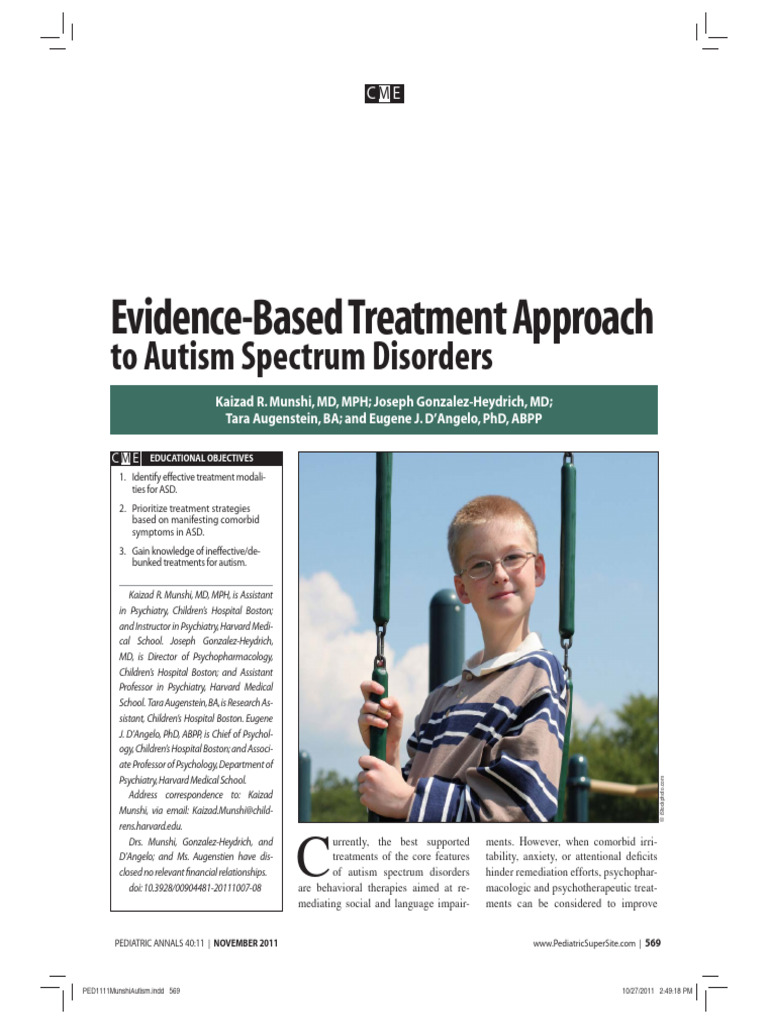 Evidence-Based Treatment Approach To Autism | PDF | Attention Deficit ...