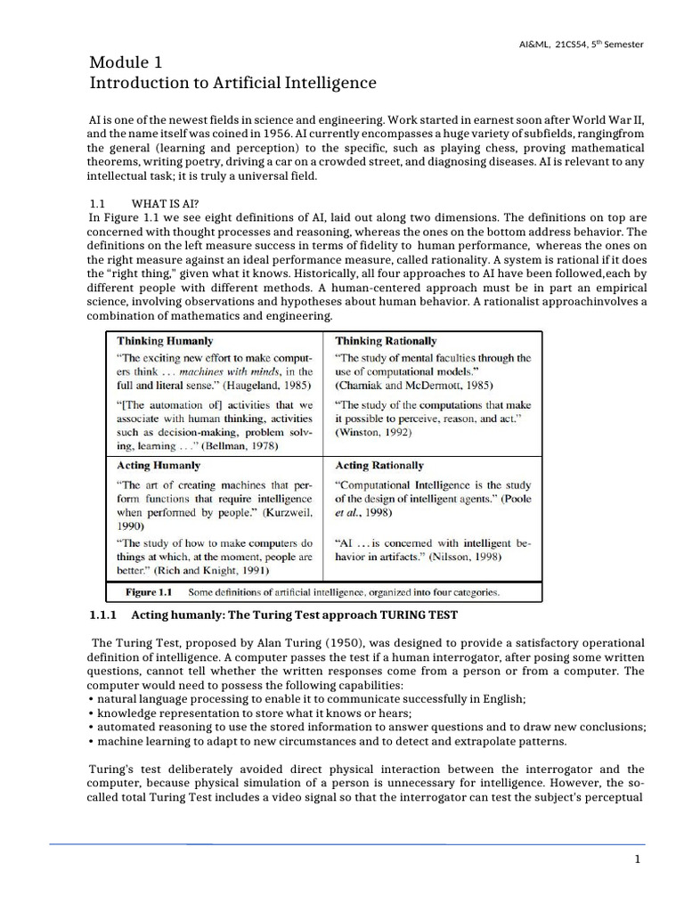 Aiml Notes1 | PDF | Mathematical Logic | Thought