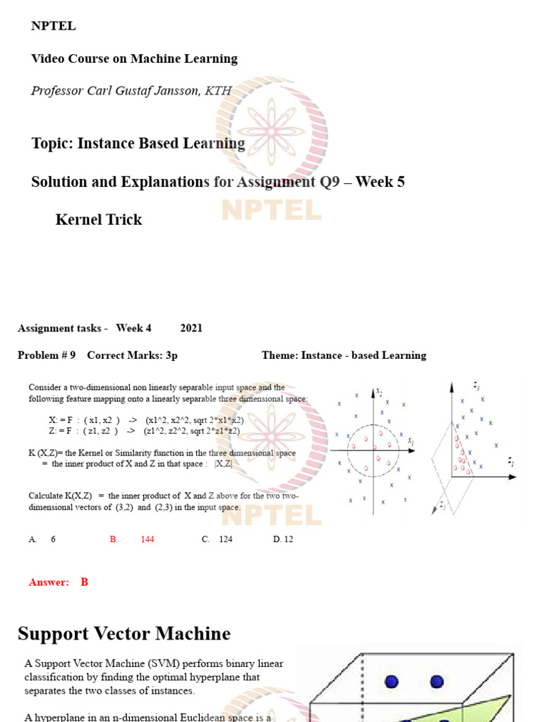 Task On Instance Based Learning - Kernel Trick | PDF | Support Vector ...