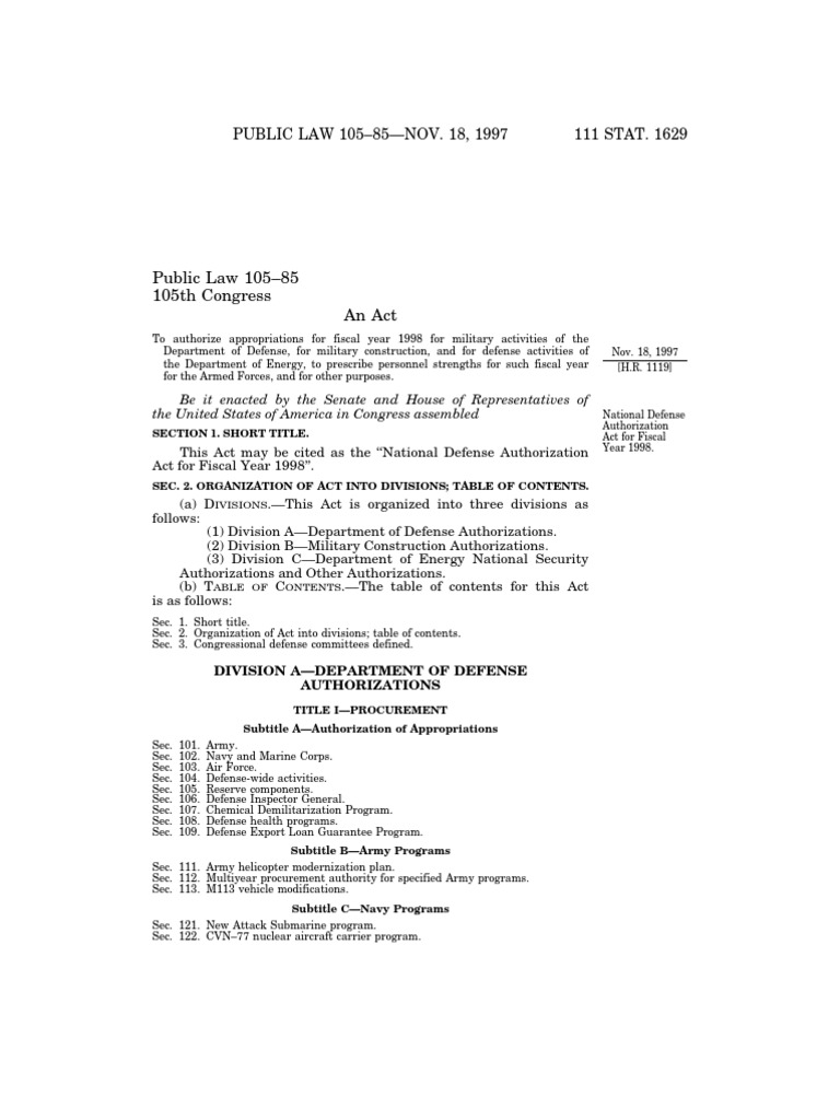 Public Law 105-85 | PDF