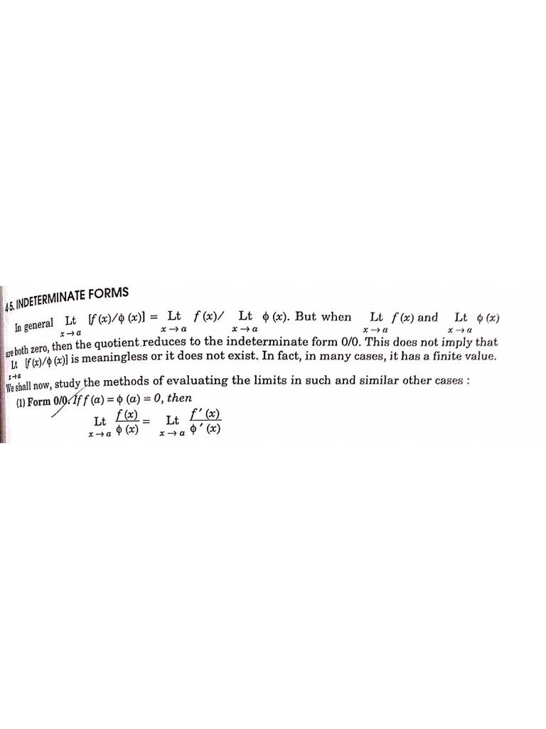 Indeterminate Forms L Hospital Rule, Beta Gamma Function | PDF