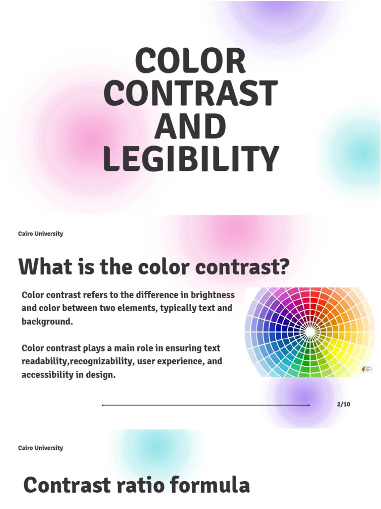 Color Contrast and Legibility | PDF | Contrast (Vision) | Graphic Design