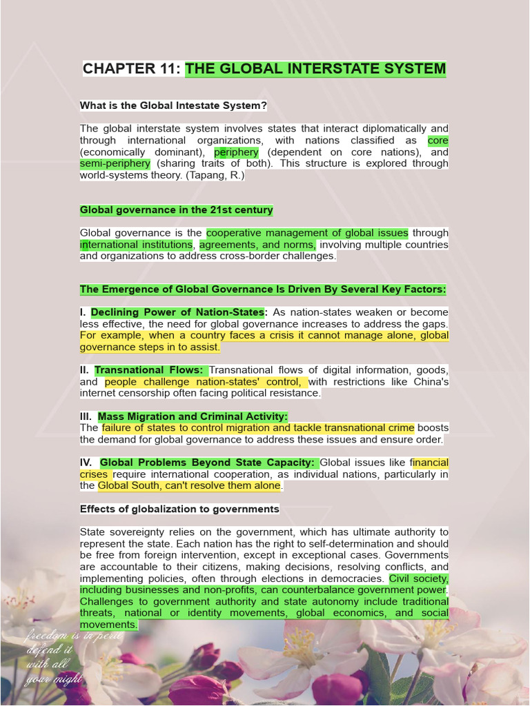 Understanding the Global Interstate System | PDF | Nato | United Nations