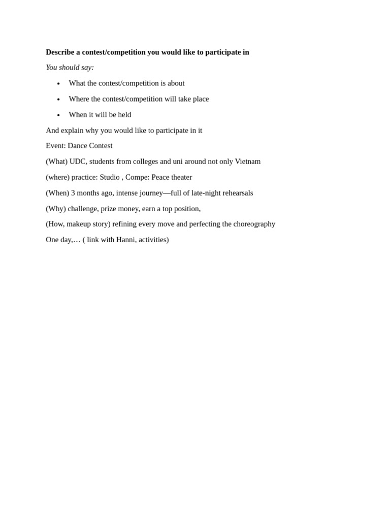 Describe A Contest | PDF